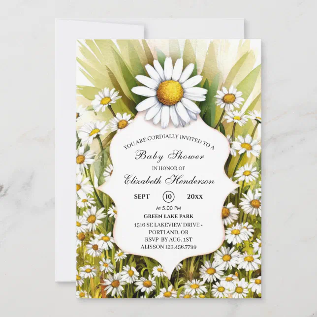 Little Custom Daisy Baby Shower Invitation | Zazzle