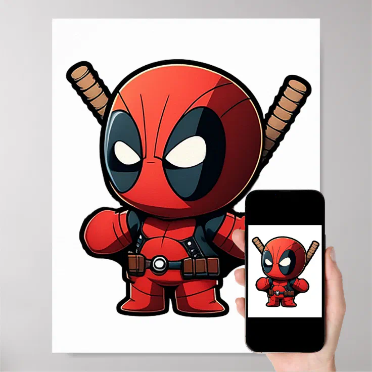 little cute comic book character in cartoon style poster | Zazzle