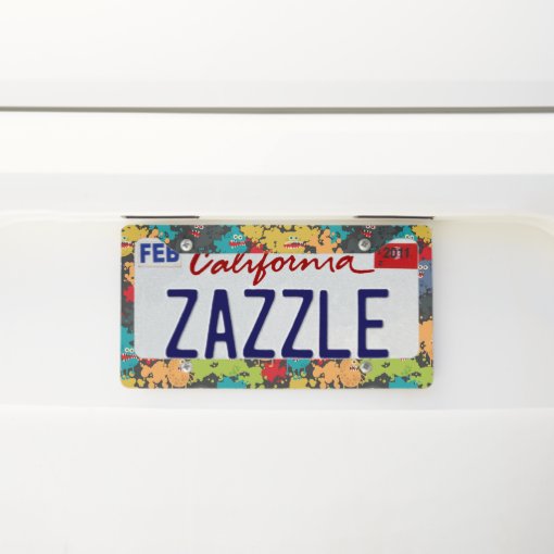 Little cute funny monsters license plate frame | Zazzle