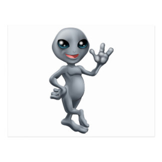 Cartoon Alien Postcards & Postcard Template Designs
