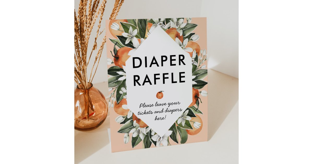 Little Cutie Baby Shower Diaper Raffle Sign | Zazzle