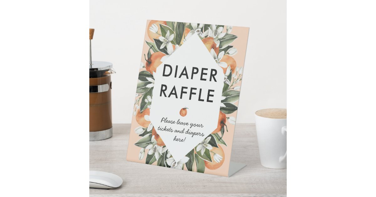 Little Cutie Baby Shower Diaper Raffle Sign | Zazzle