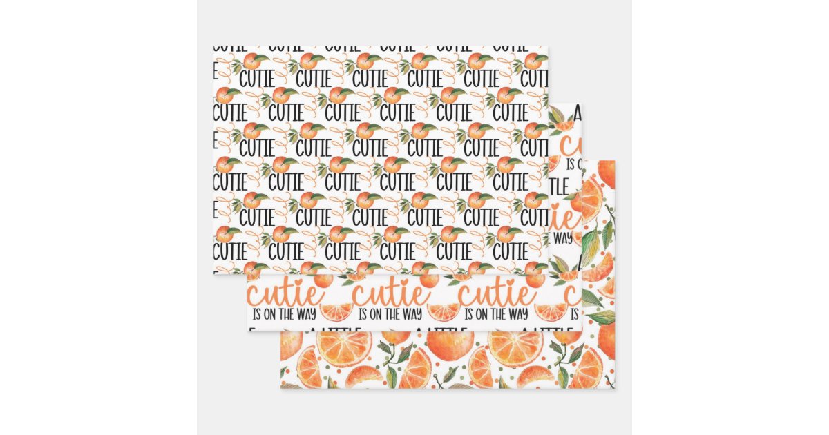 LITTLE CUTIE BABY SHOWER PATTERN WRAPPING PAPER SHEETS | Zazzle