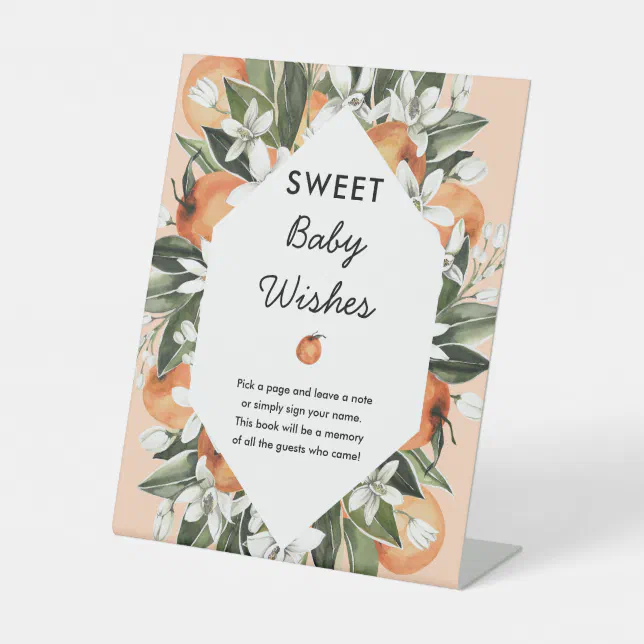 Little Cutie Baby Shower Sweet Baby Wishes Sign | Zazzle