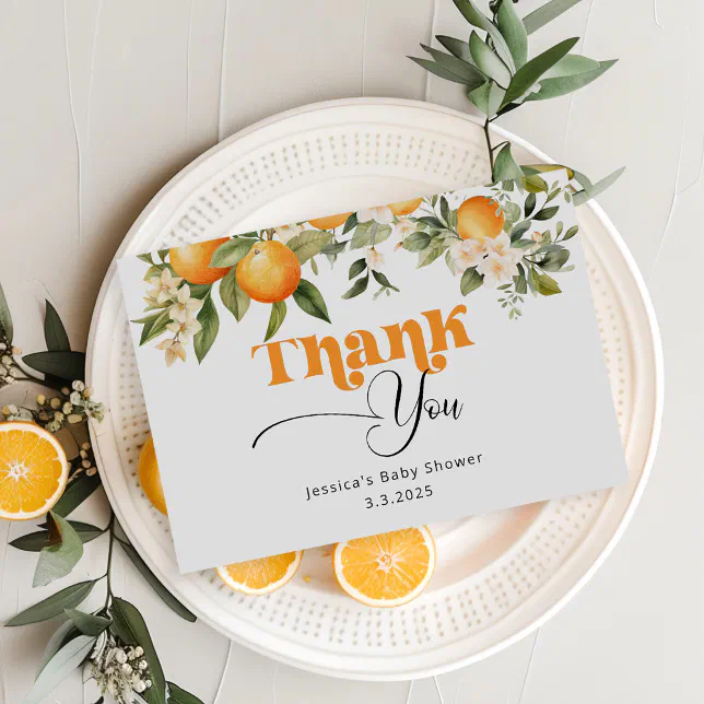 Little cutie baby shower thank you card | Zazzle