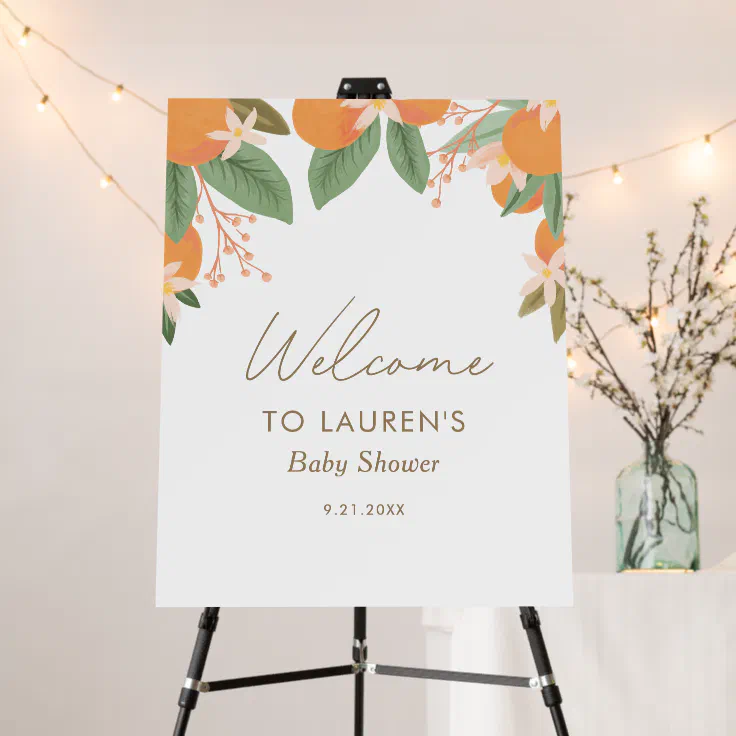 Little Cutie Citrus Baby Shower Welcome Sign | Zazzle