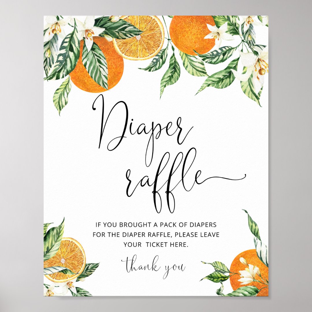 Little cutie diaper raffle poster | Zazzle
