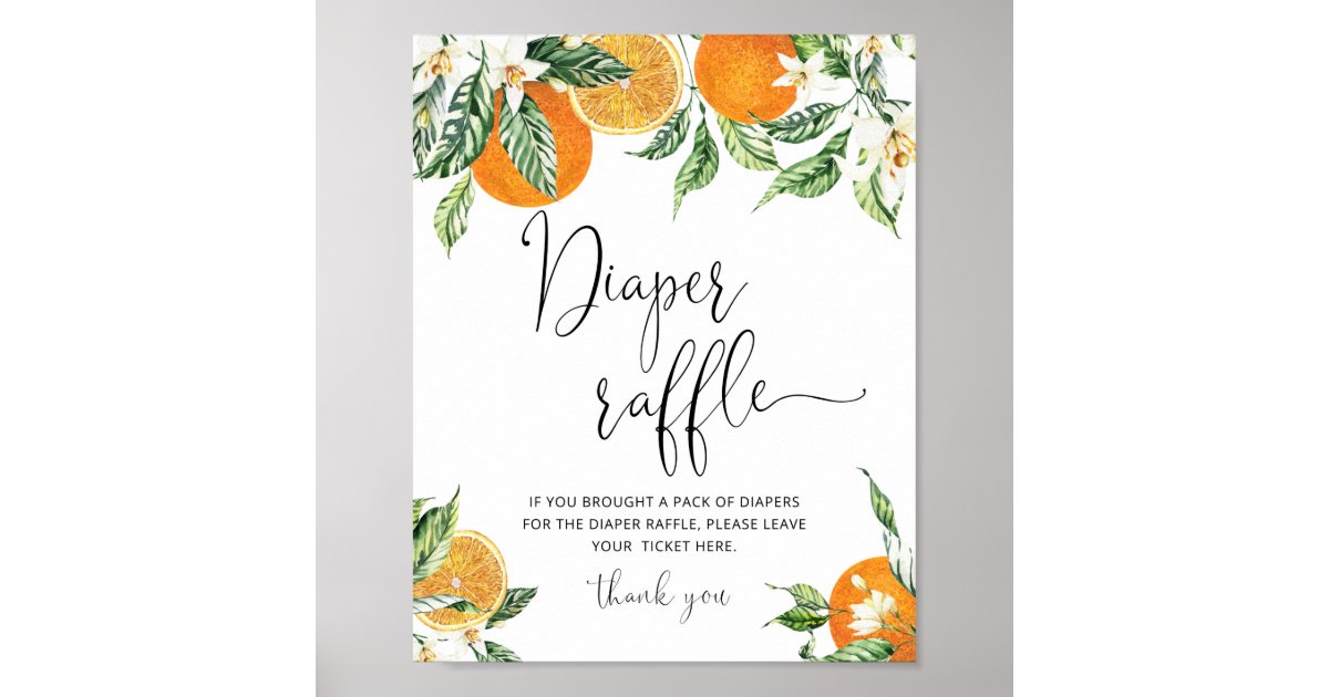 Little cutie diaper raffle poster | Zazzle