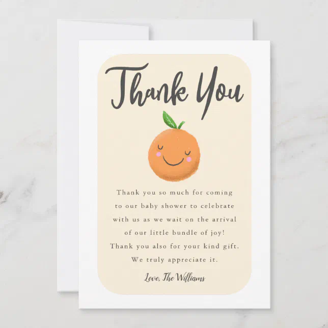 Little Cutie Gender Neutral Baby Shower Thank You Card | Zazzle