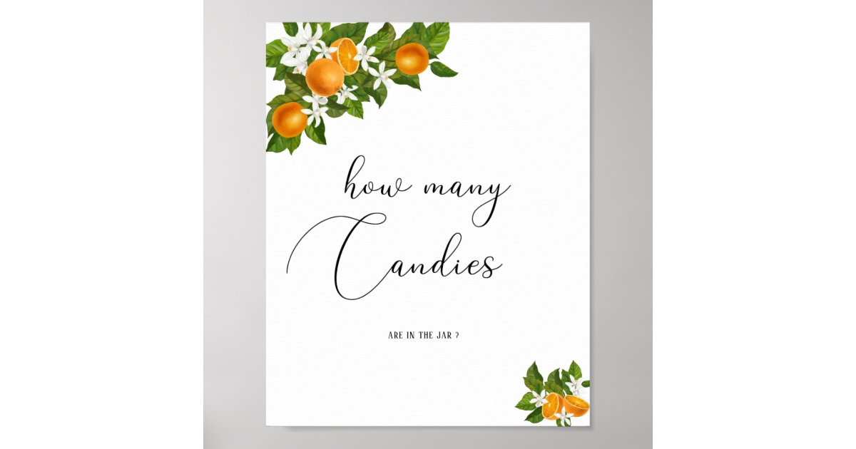 Little cutie how many candies poster | Zazzle