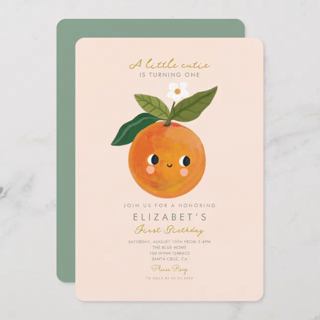 Little Cutie is turning One Birthday Invitation | Zazzle