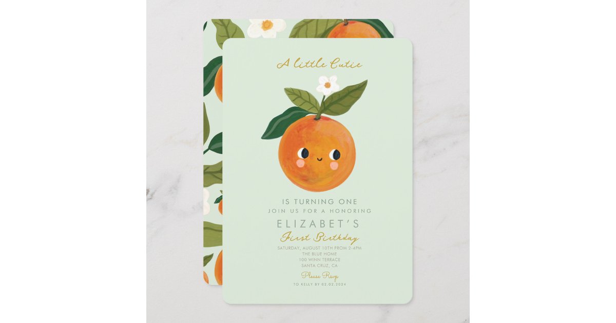 Little Cutie is turning One Birthday Invitation | Zazzle