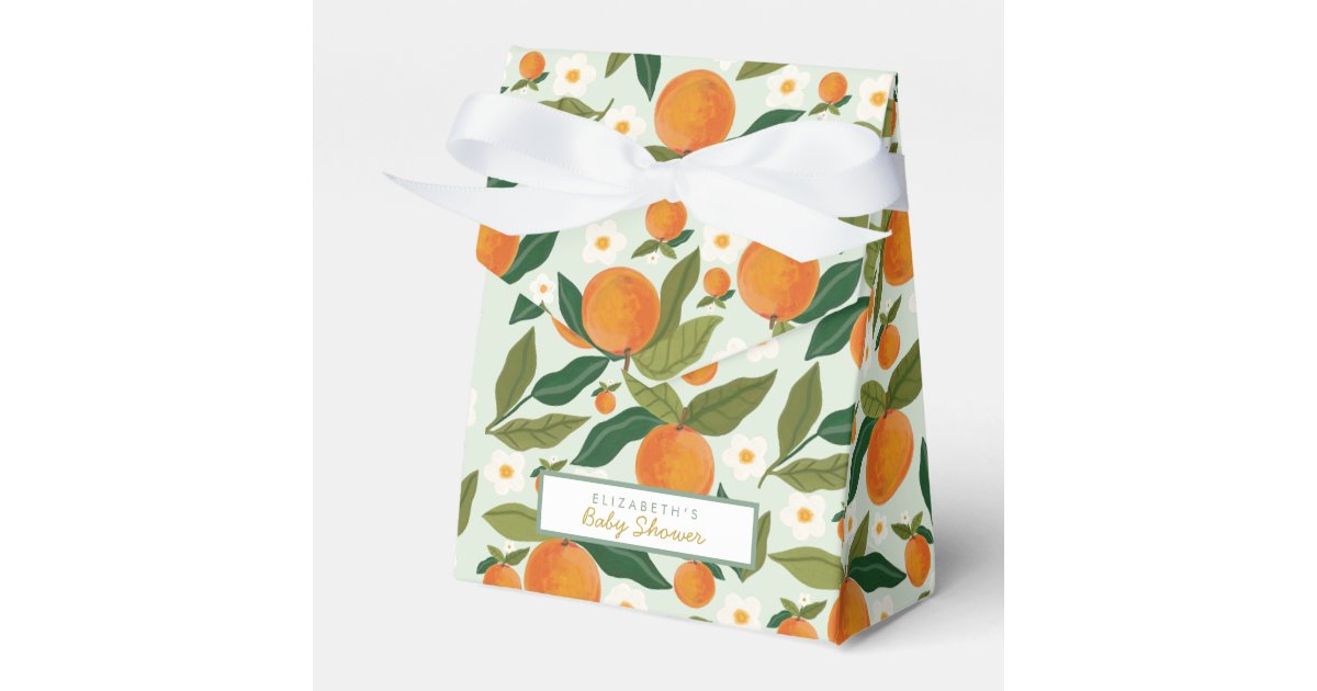 Little Cutie Orange Baby Shower Favor Box | Zazzle