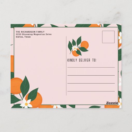 Little Cutie Orange Couples Baby Shower Invitation Postcard | Zazzle