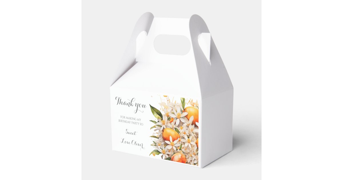Little cutie Orange Tangerine Baby Shower Citrus Favor Boxes | Zazzle