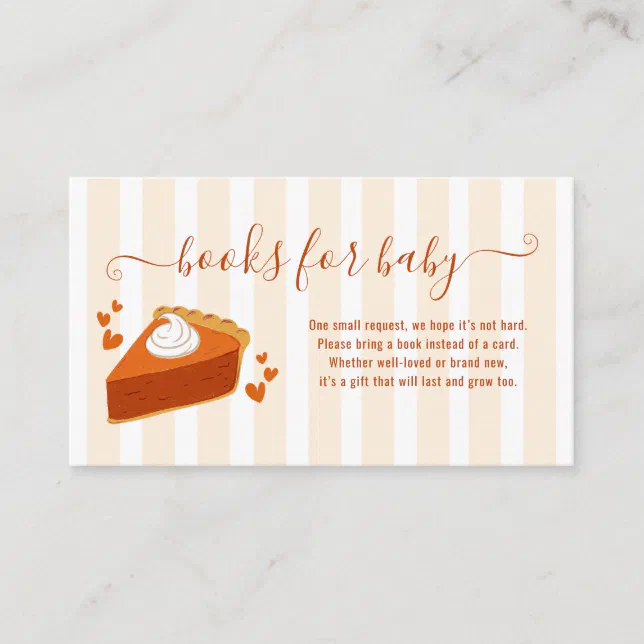 Little Cutie Pie Baby Shower Books For Baby Enclosure Card | Zazzle