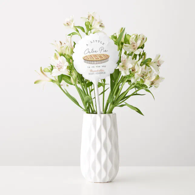 Little Cutie Pie Thanksgiving White Baby Shower Balloon | Zazzle