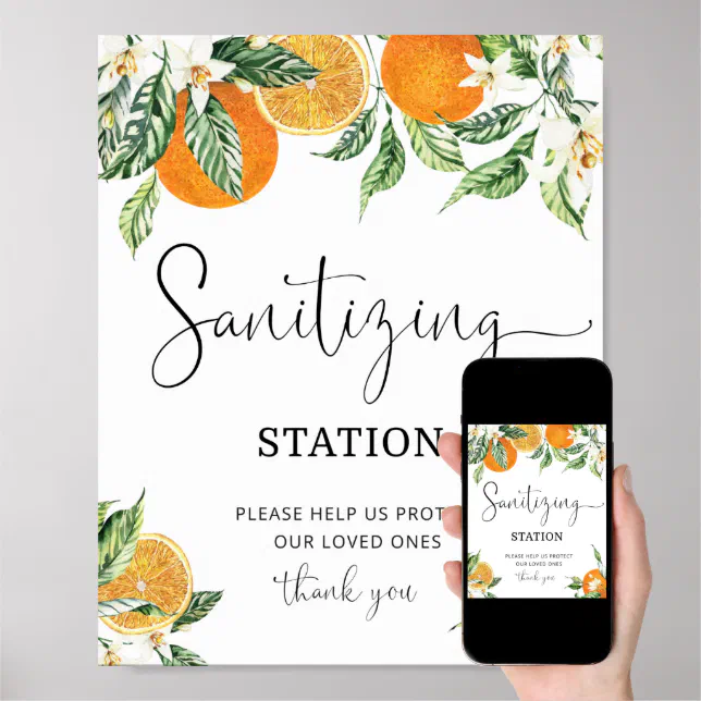 Little cutie Sanitizing Station Poster | Zazzle