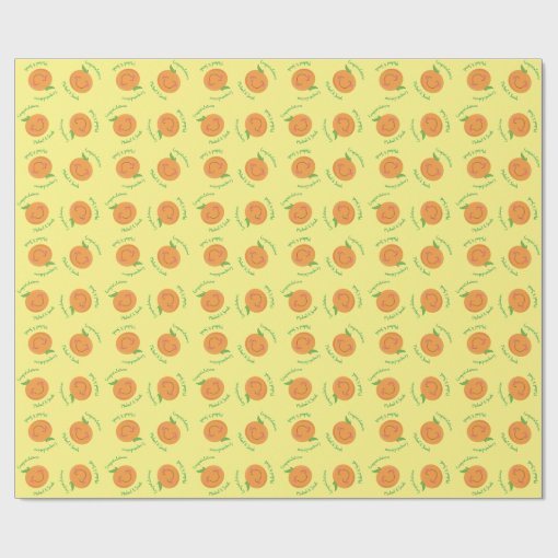 Little Cutie Tangerine Baby Shower Gender Neutral Wrapping Paper | Zazzle