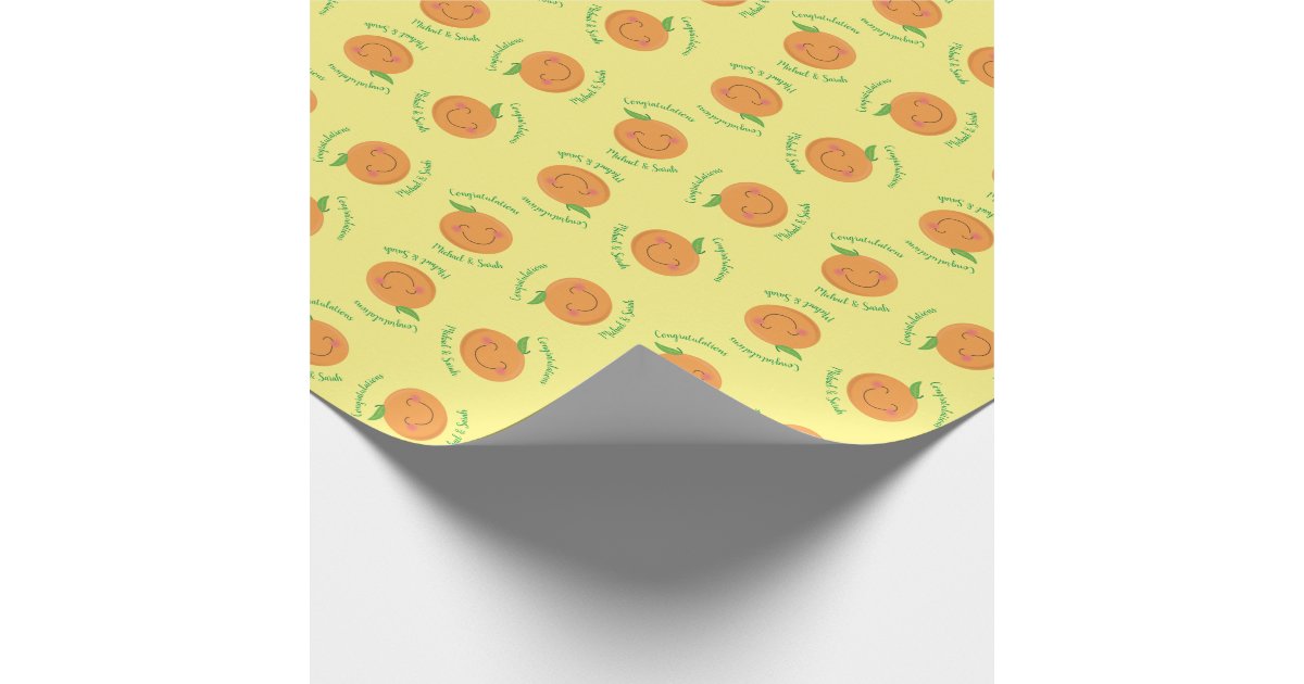 Little Cutie Tangerine Baby Shower Gender Neutral Wrapping Paper | Zazzle