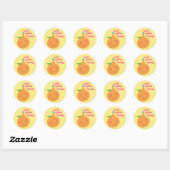Little Cutie Tangerine Birthday Party Classic Round Sticker | Zazzle