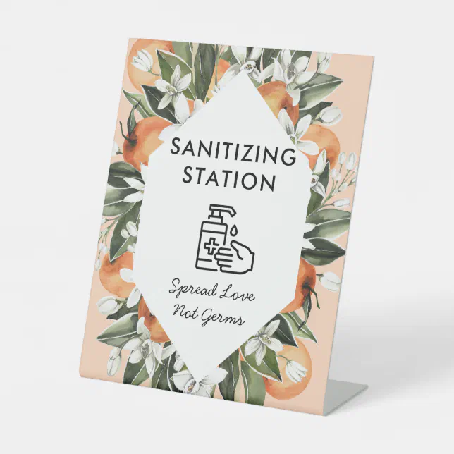 Little Cutie Themed Sanitizing Station Baby Shower Pedestal Sign | Zazzle