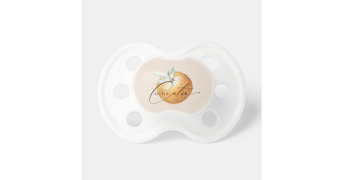 Little Cutie Watercolor Orange Pacifier | Zazzle