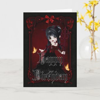 Little Devil 1 Gothic Happy Birthday Card | Zazzle