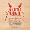 Little Devil Any Age Halloween Birthday Party Acrylic Invitations | Zazzle