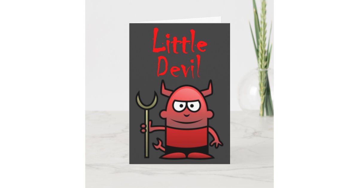 Little Devil Birthday Card | Zazzle