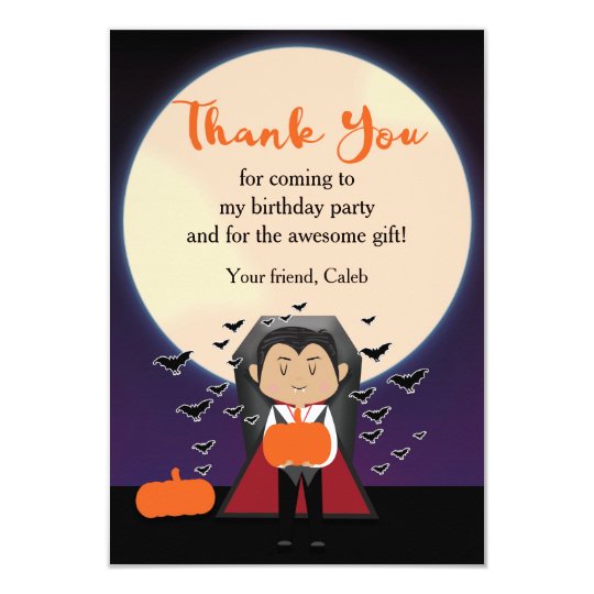 Little Dracula Vampire Halloween Thank You Card | Zazzle.com