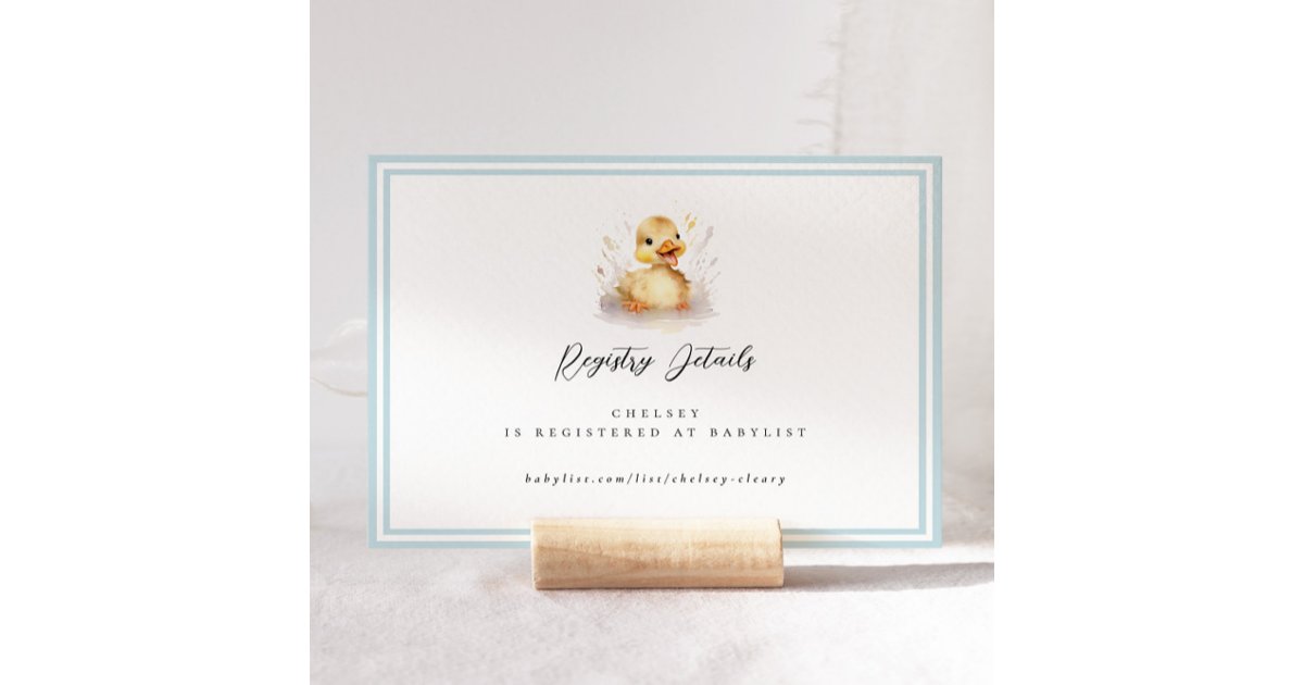 Little Duck Baby Shower Registry Details Card | Zazzle