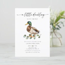 Little Duckling Is On The Way Duck Baby Shower Invitation | Zazzle