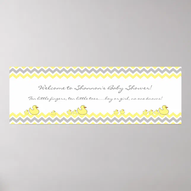 Little Ducks Baby Shower Banner Welcome sign | Zazzle