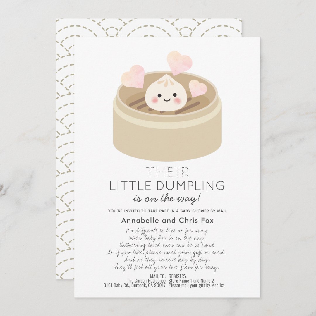 Little Dumpling Baby Shower by Mail Invitation | Zazzle