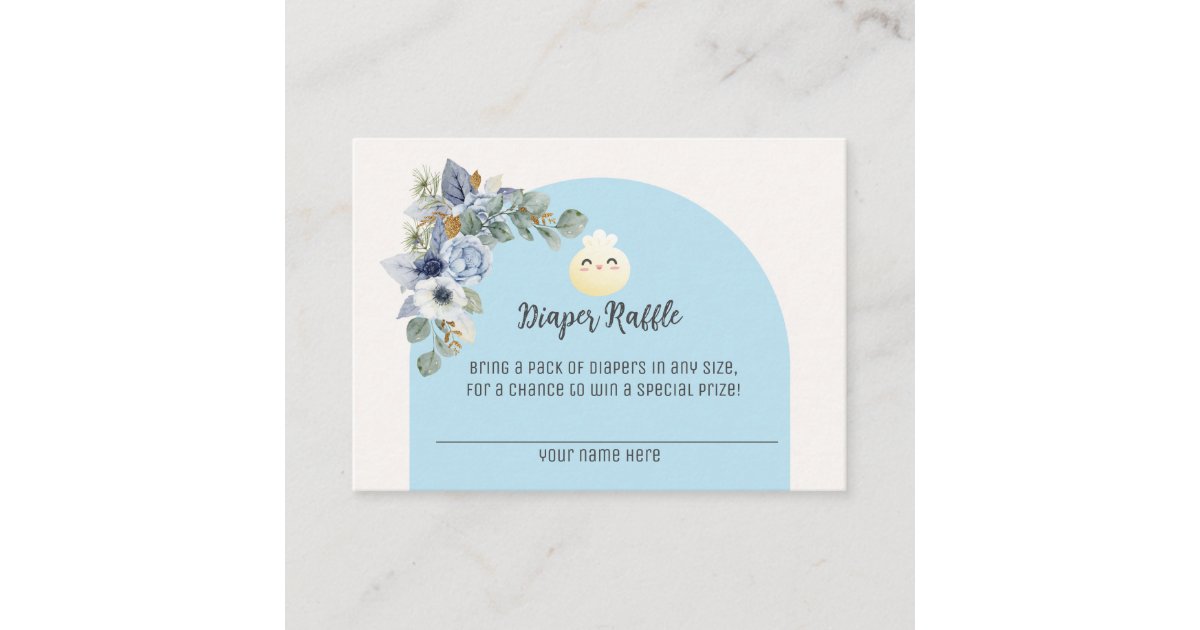 Little Dumpling Baby Shower Diaper Raffle Card | Zazzle