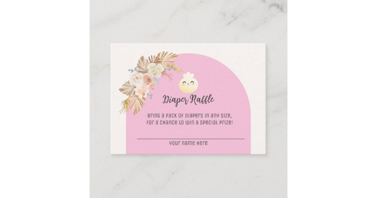 Little Dumpling Baby Shower Diaper Raffle Card | Zazzle