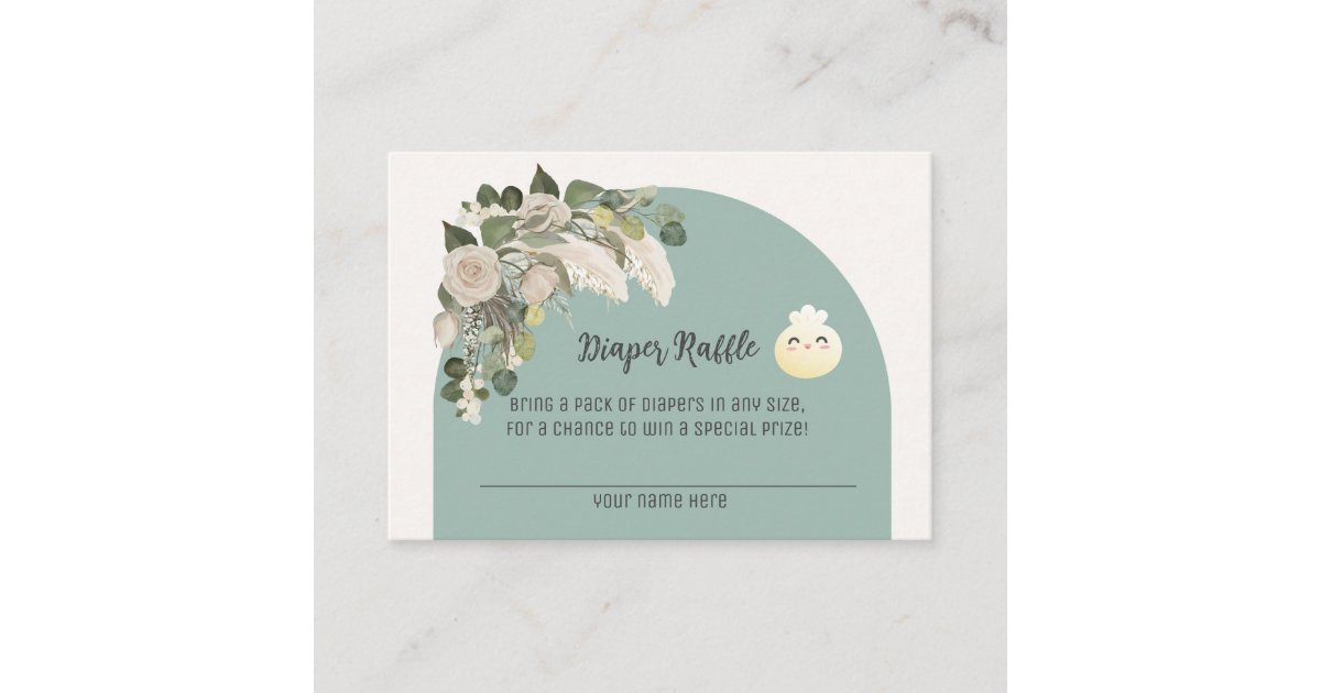 Little Dumpling Baby Shower Diaper Raffle Card | Zazzle