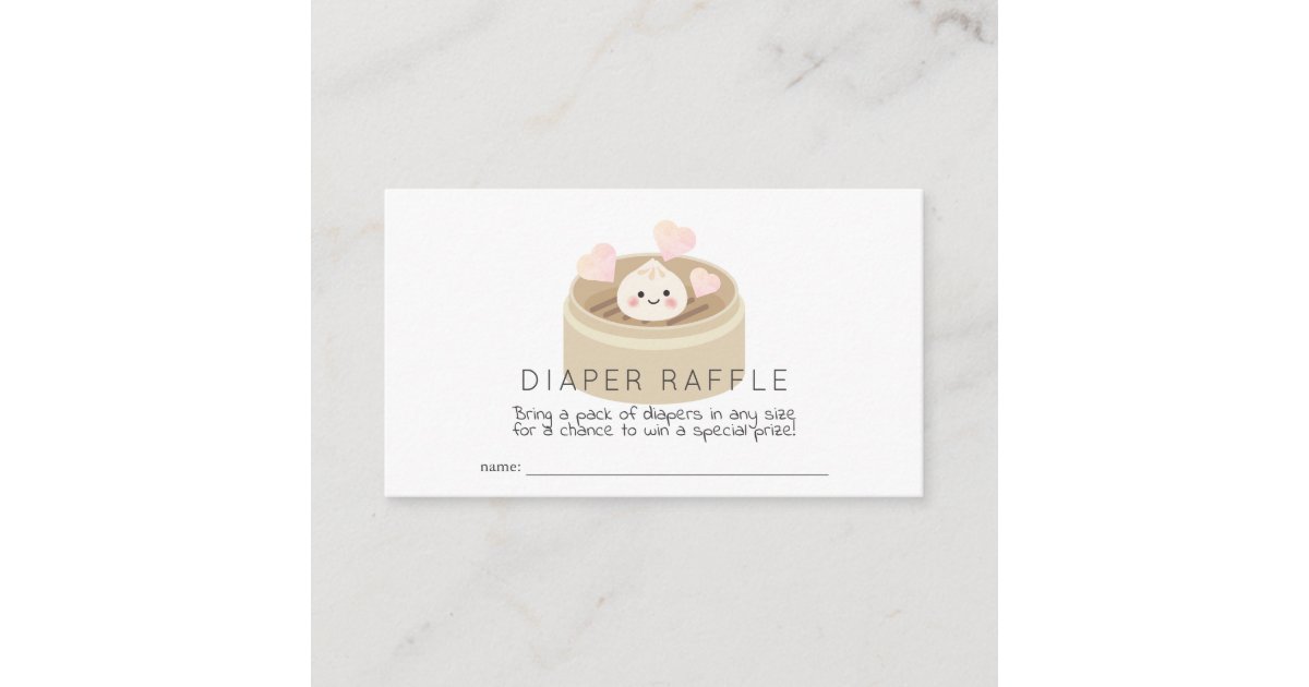 Little Dumpling Baby Shower Diaper Raffle Ticket Enclosure Card | Zazzle