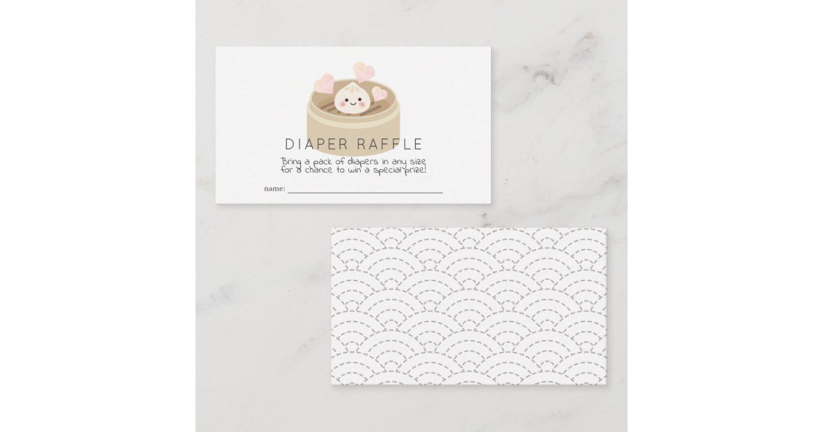 Little Dumpling Baby Shower Diaper Raffle Ticket Enclosure Card | Zazzle
