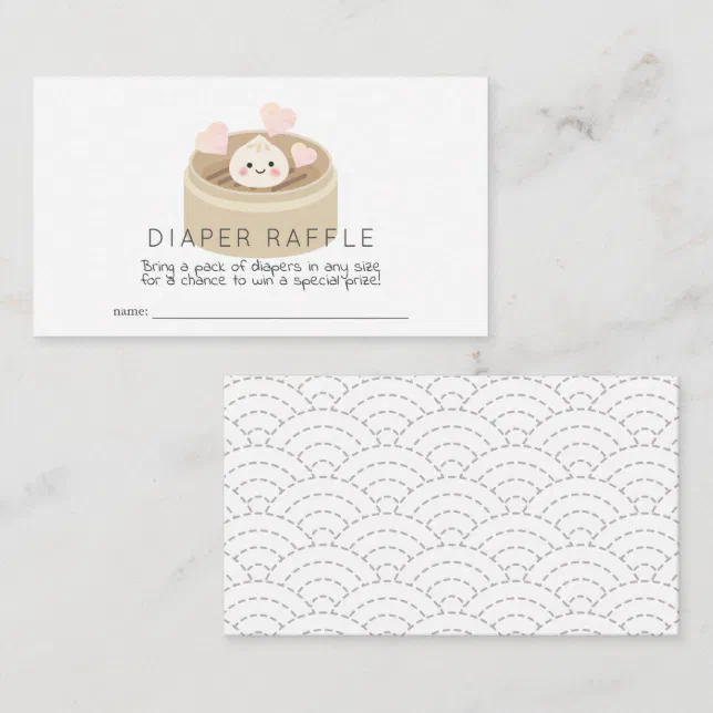 Little Dumpling Baby Shower Diaper Raffle Ticket Enclosure Card | Zazzle