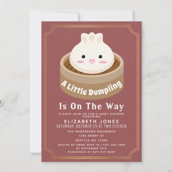 Little Dumpling Baby Shower Invitation | Zazzle