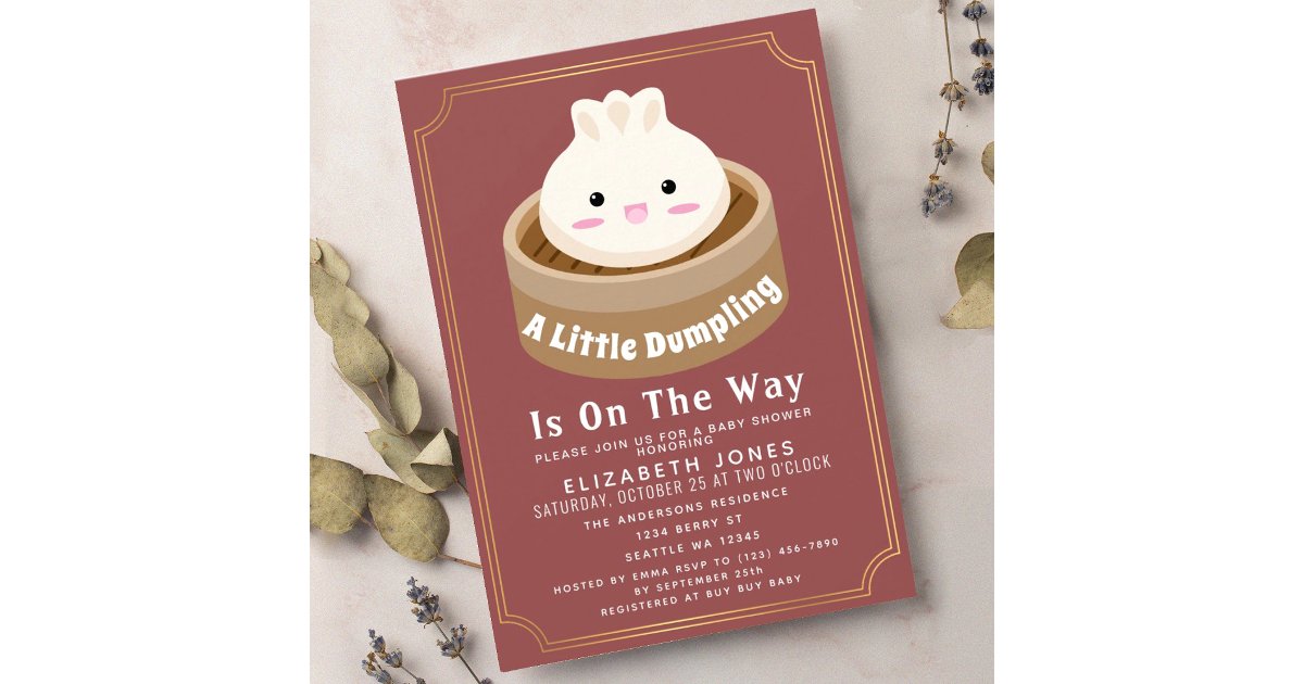 Little Dumpling Baby Shower Invitation | Zazzle