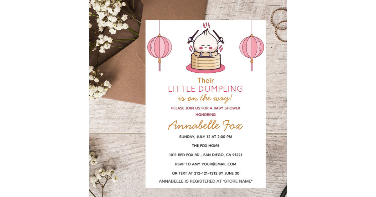 Little Dumpling Baby Shower Invitation | Zazzle