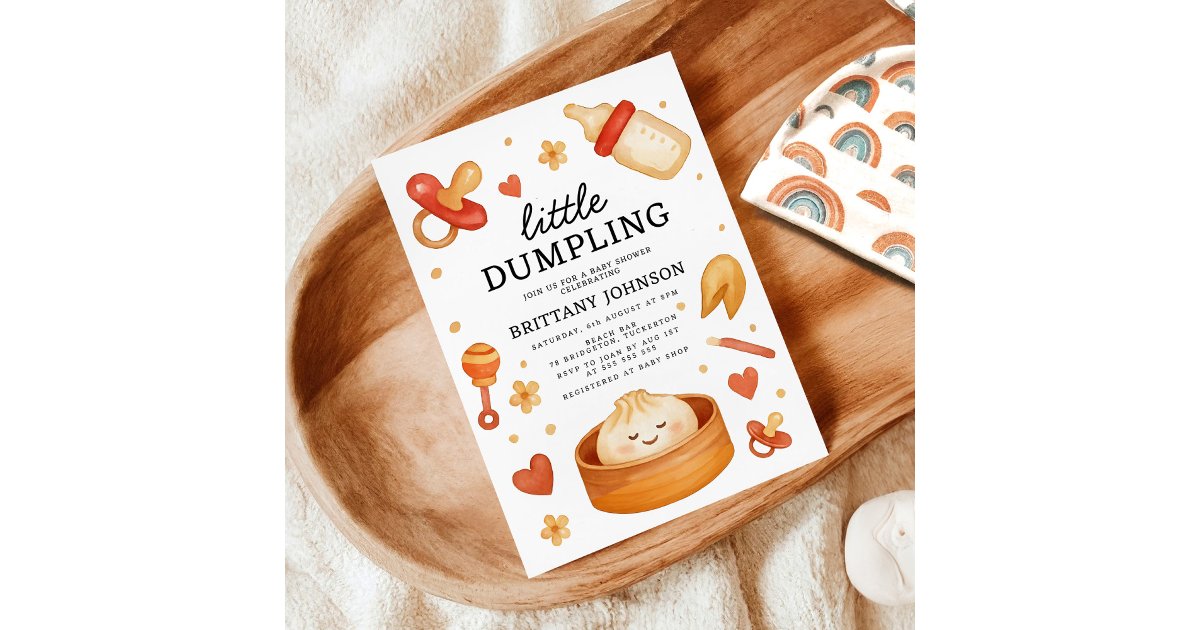 Little Dumpling Baby Shower Invitation | Zazzle