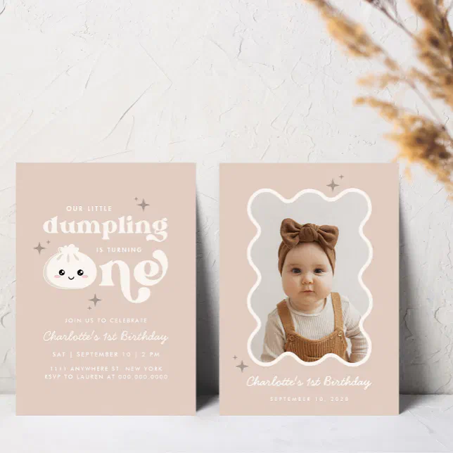Little Dumpling Bao Dim Sum Birthday Invitation | Zazzle