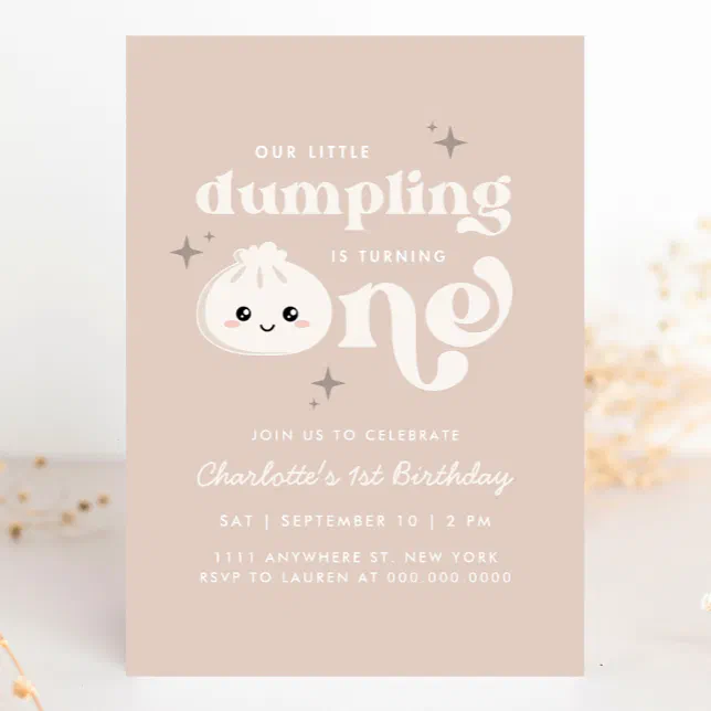 Little Dumpling Bao Dim Sum First Birthday Invitation | Zazzle