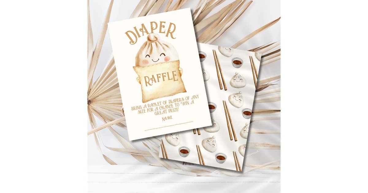 Little Dumpling Diaper Raffle Cards | Zazzle
