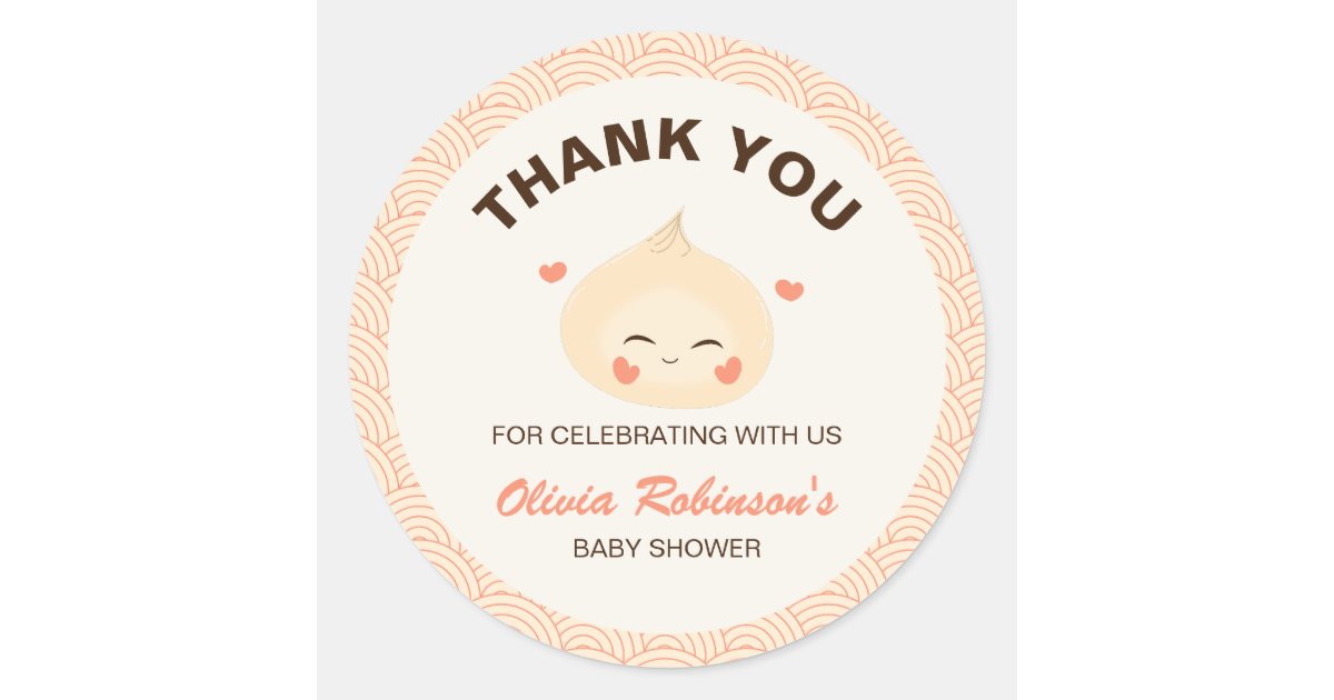 Little Dumpling Dim Sum Baby Shower Classic Round Sticker | Zazzle