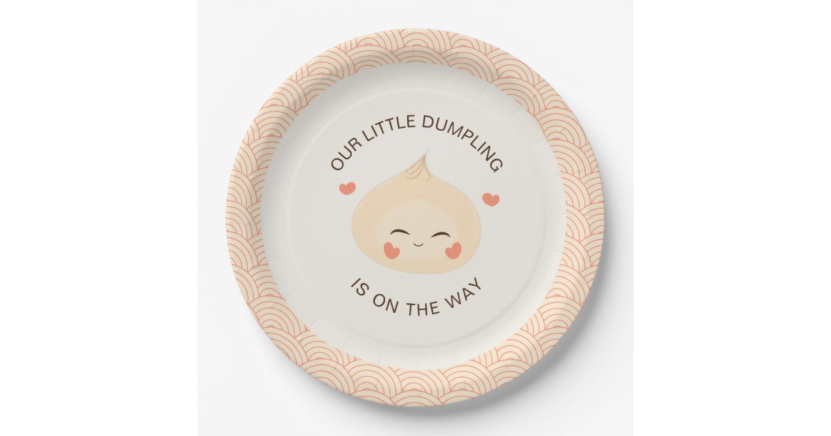 Little Dumpling Dim Sum Baby Shower Paper Plates | Zazzle